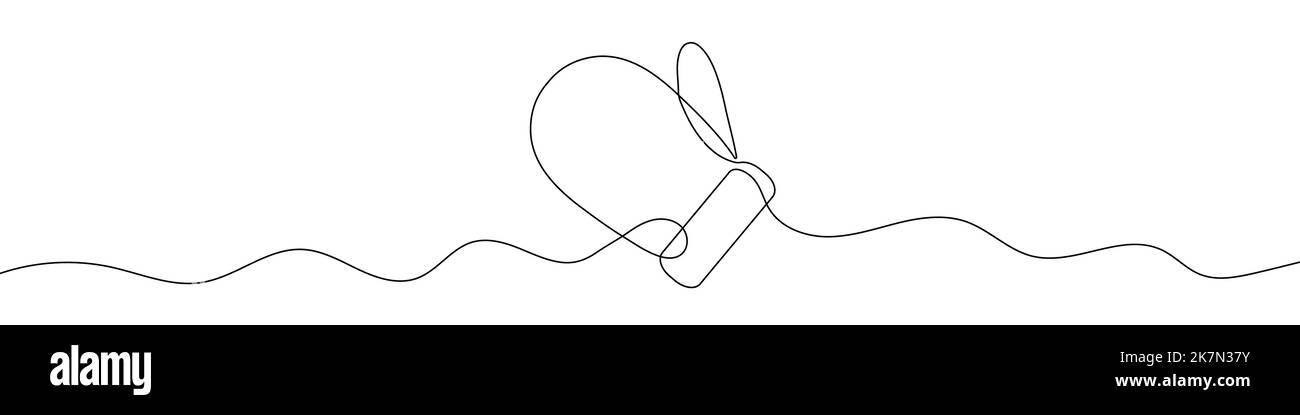 Continuous linear drawing of mittens. Mittens icon. One line drawn ...