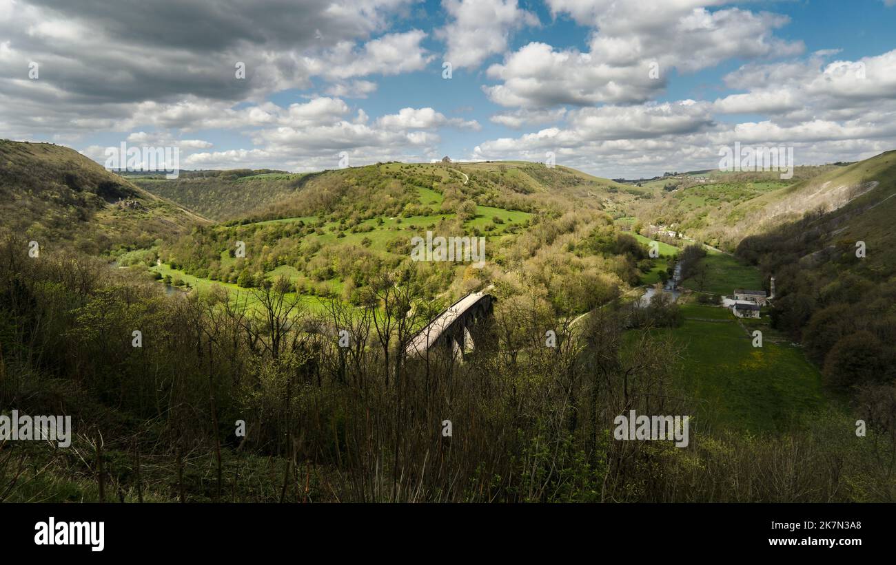 A beautiful landscape of the Monsal Head in the Peak District National ...