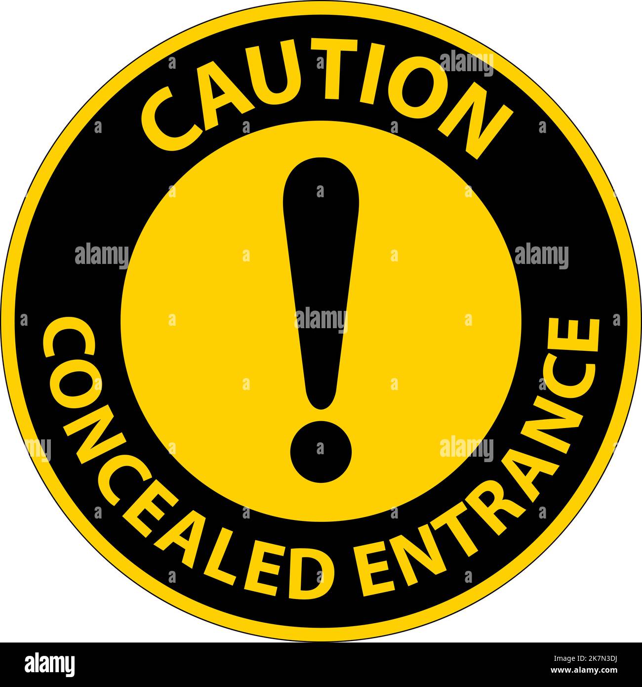 Caution Label Concealed Entrance Sign On White Background Stock Vector ...