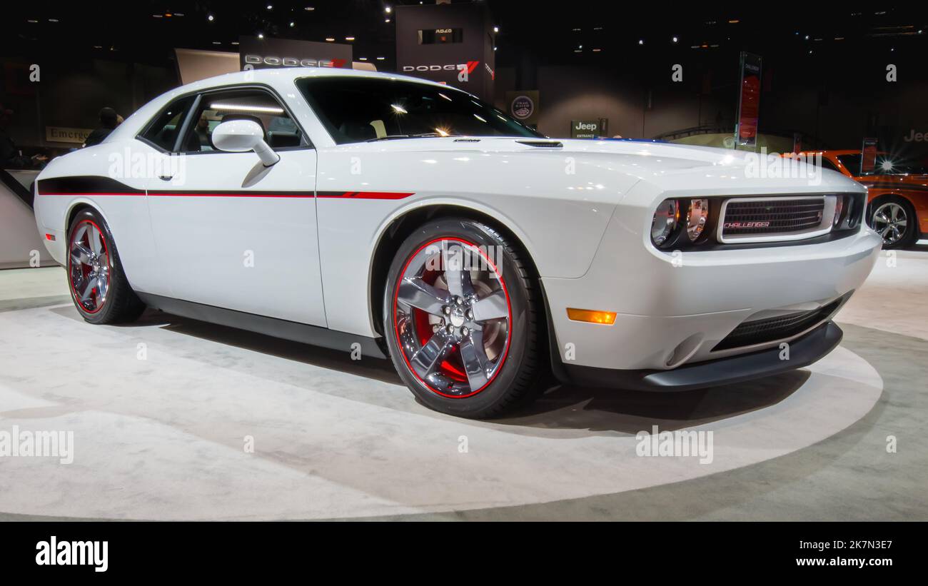 CHICAGO, IL/USA - FEBRUARY 8: A 2013 Dodge Challenger R/T Redline Hemi ...