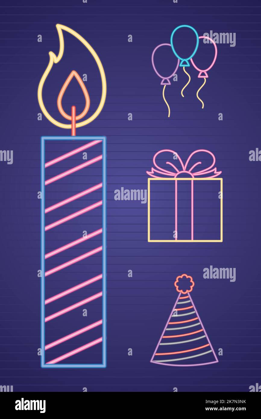 neon party set Stock Vector Image & Art - Alamy