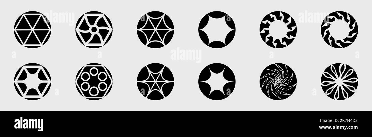 Retrofuturistic y2k geometry design elements collection. Trendy geometric design elements ...