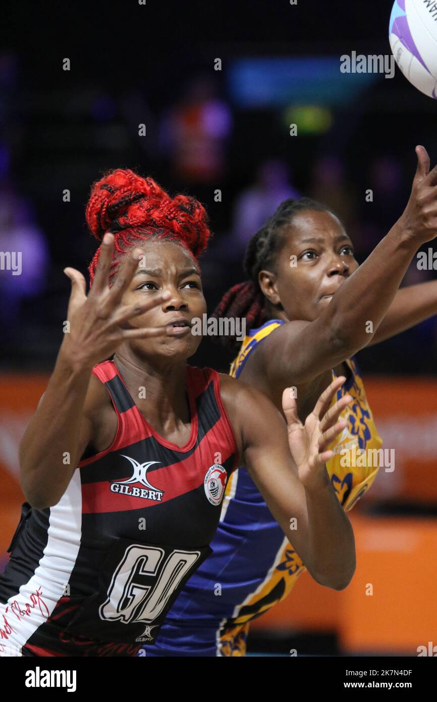Aniecia BAPTISTE of Trinidad & Tobago in the women's netball between ...