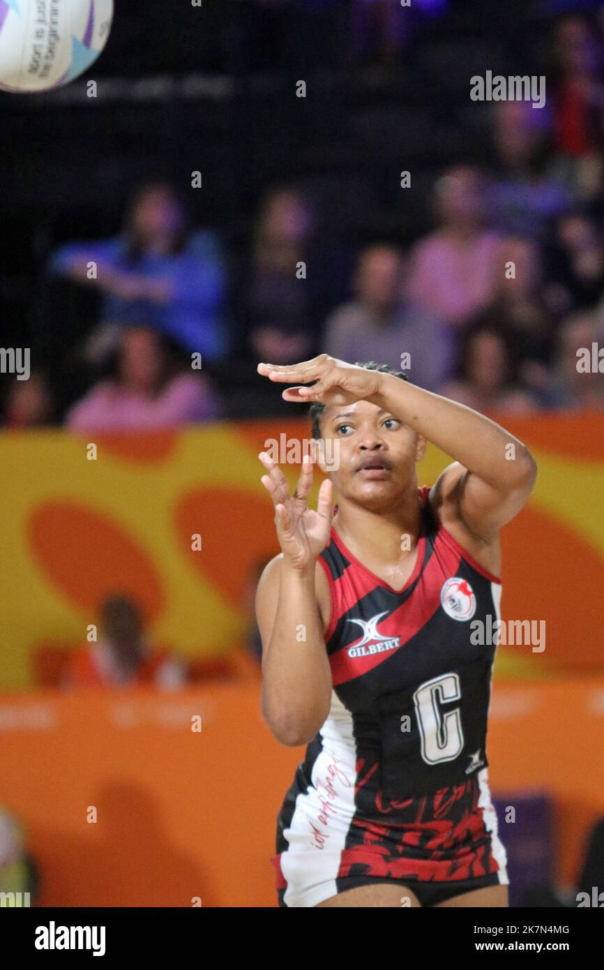 Janeisha CASSIMY of Trinidad & Tobago in the women's netball between ...