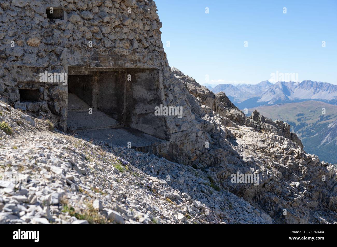 A scenic view of world war bunker ruins on Mont Chaberton in the French ...