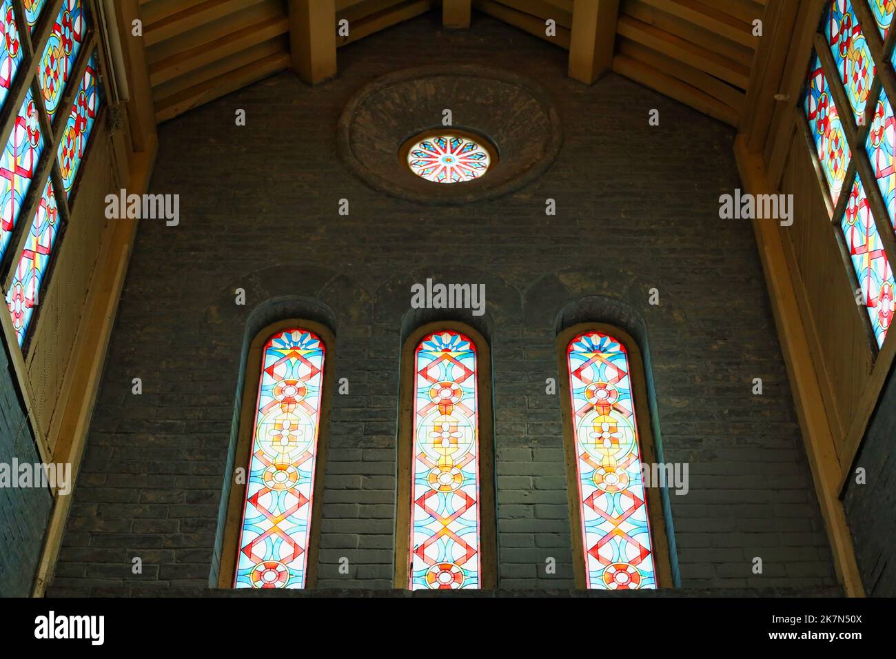 The interior of the Holy Savior's Cathedral of Beijing, the former site ...