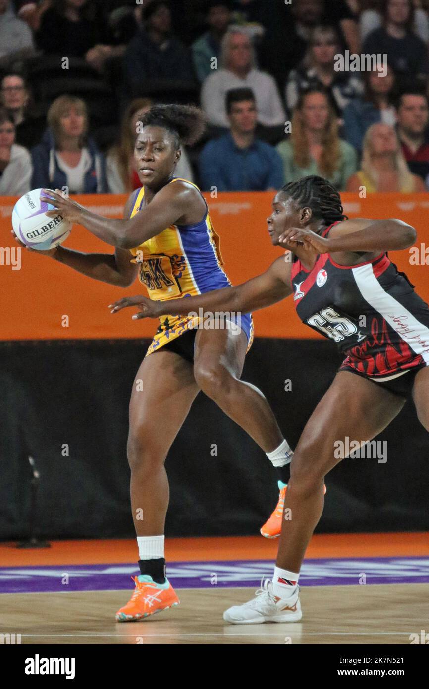 Shonette AZORE-BRU of Barbados in the women's netball between Barbados ...