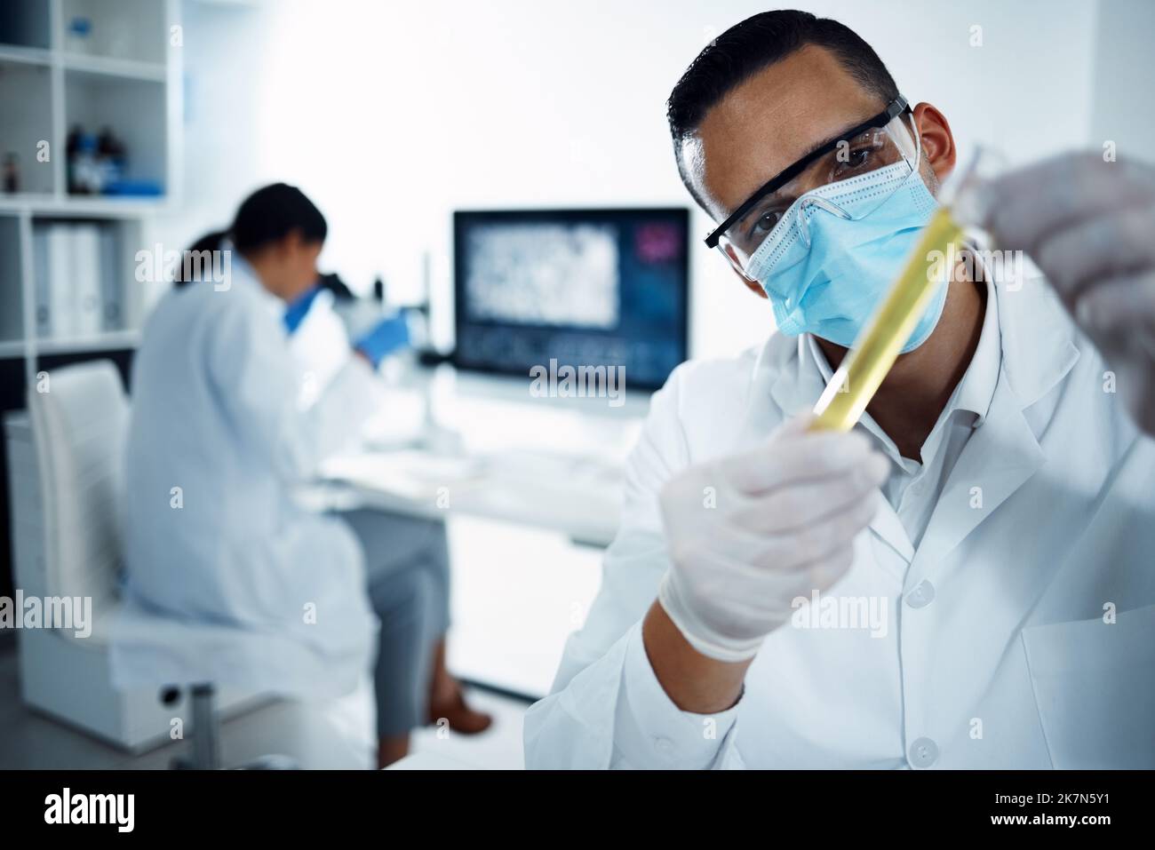 Ready for approval any day now. a young scientist conducting medical ...