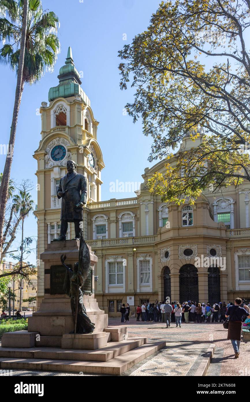 The Mail Office building with its clock tower in the downtown of Porto ...