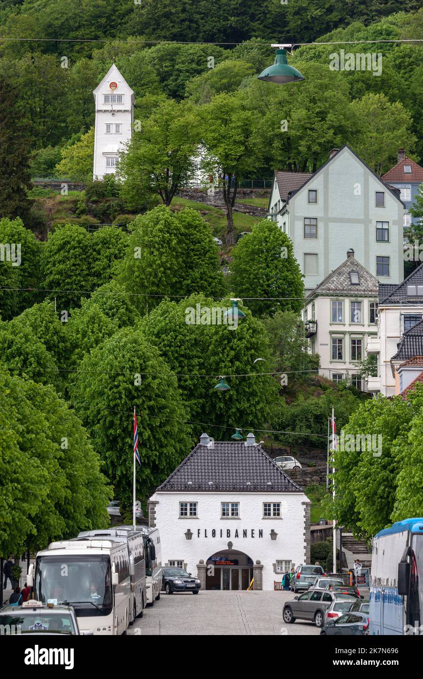 Facade of the historical wood buildings in Bergen, Norway Stock Photo ...