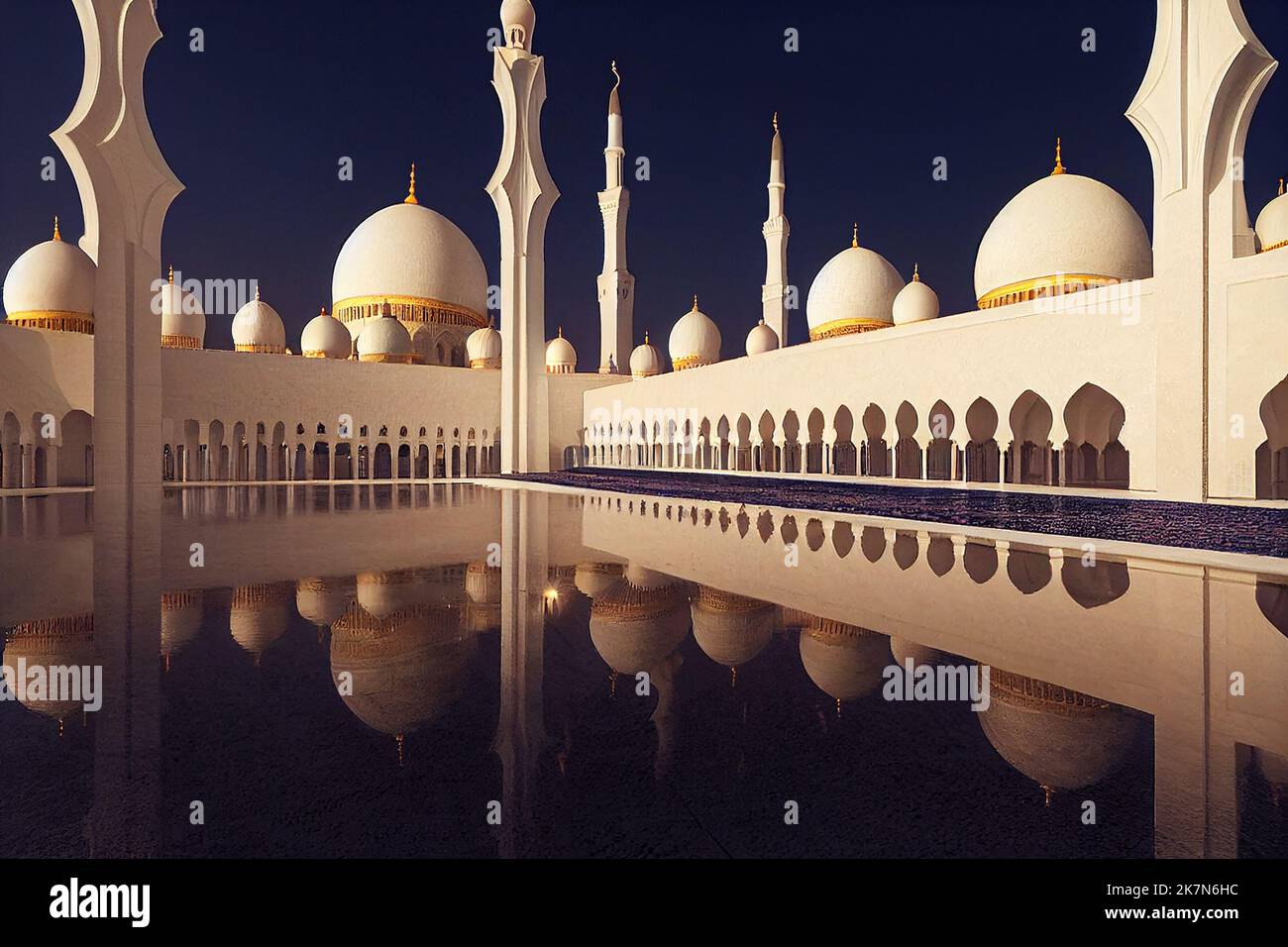 sheik Zayed grand mosque 3d illustration Stock Photo - Alamy