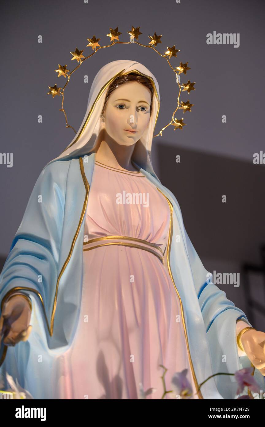 Statue of the Virgin Mary in the Roman Catholic Church of St Elijah in ...