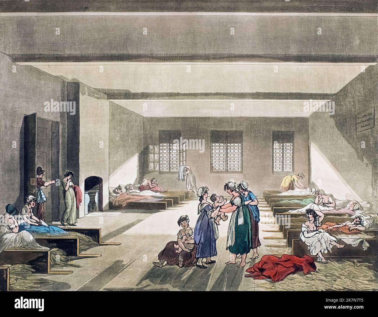 Pass-room, Bridewell. Circa 1808. After a work by August Pugin and ...