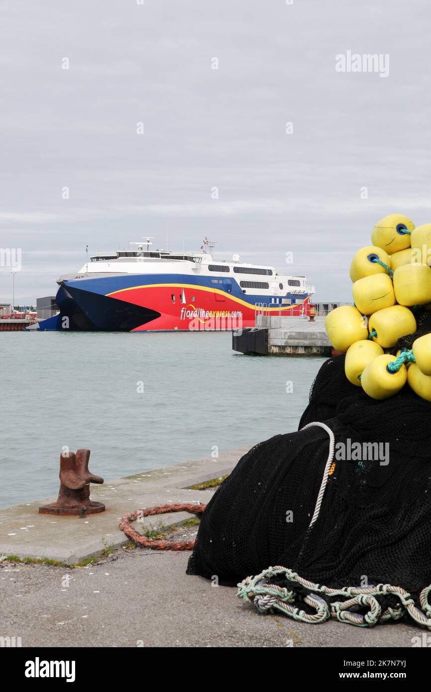 Hirtshals, Denmark - June 28, 2015: Fjord Line is a Norwegian ferry ...