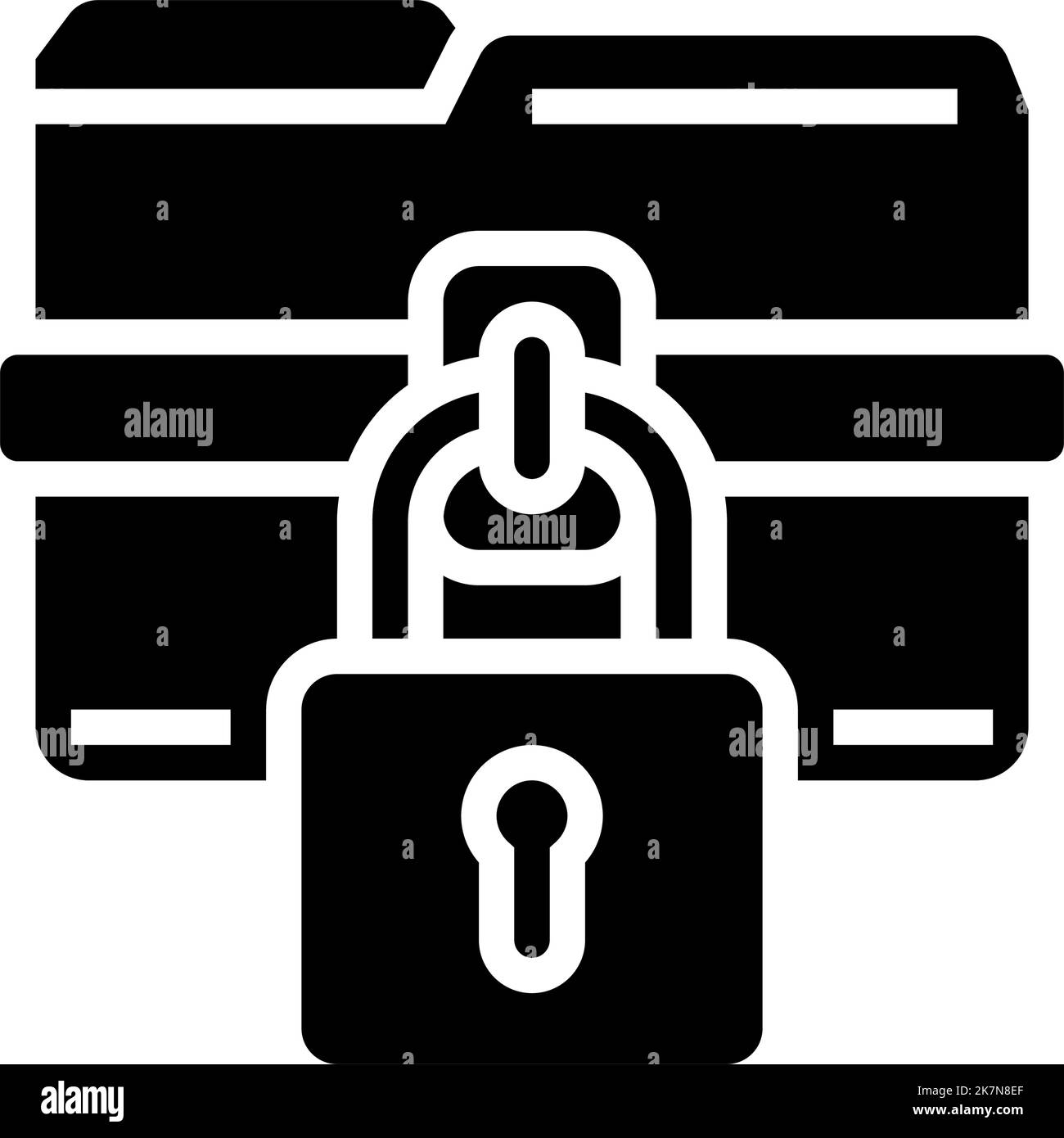 lock folder glyph icon vector illustration Stock Vector Image & Art - Alamy
