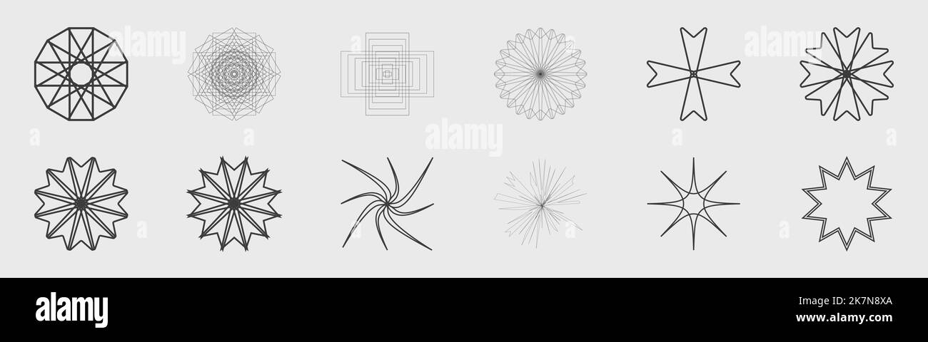 Brutalism shapes. Trendy geometric design elements. Frames inspired ...