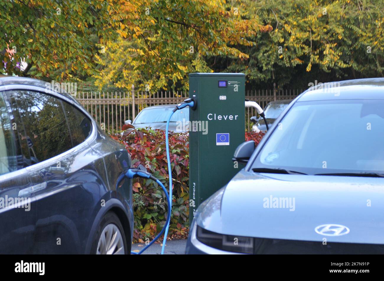 Copenahgen /Denmark/18 OIctober 2022/Electric auto at Clever recharge ...