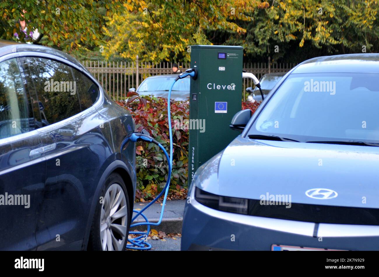 Copenahgen /Denmark/18 OIctober 2022/Electric auto at Clever recharge ...