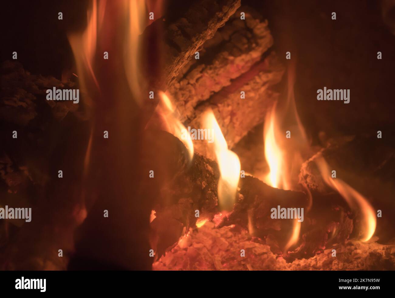 Burning firewood inside stove- Fire inside a wood stove Stock Photo - Alamy