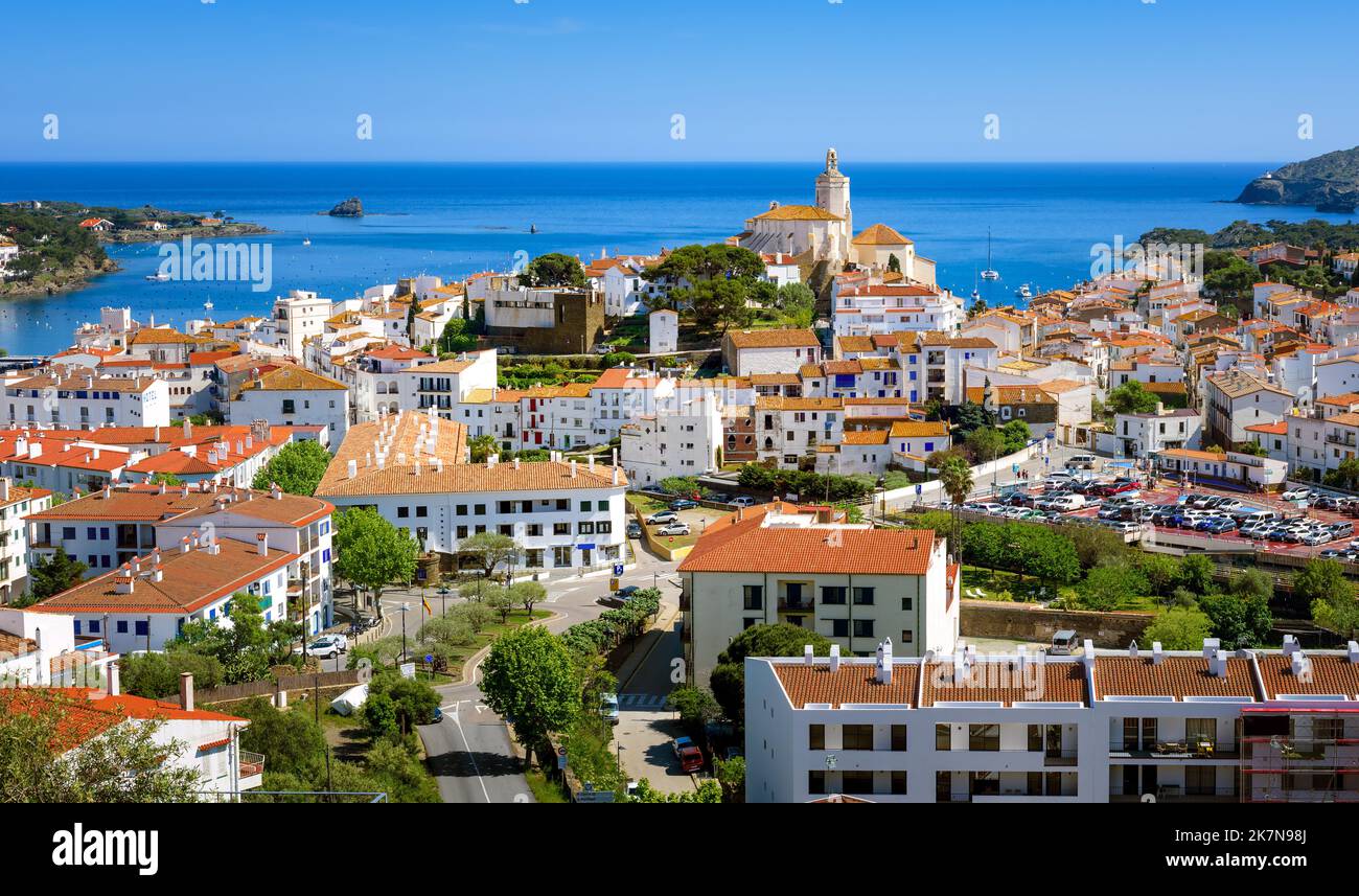 Picturesque Cadaques town on Mediterranean sea coast of Costa Brava ...