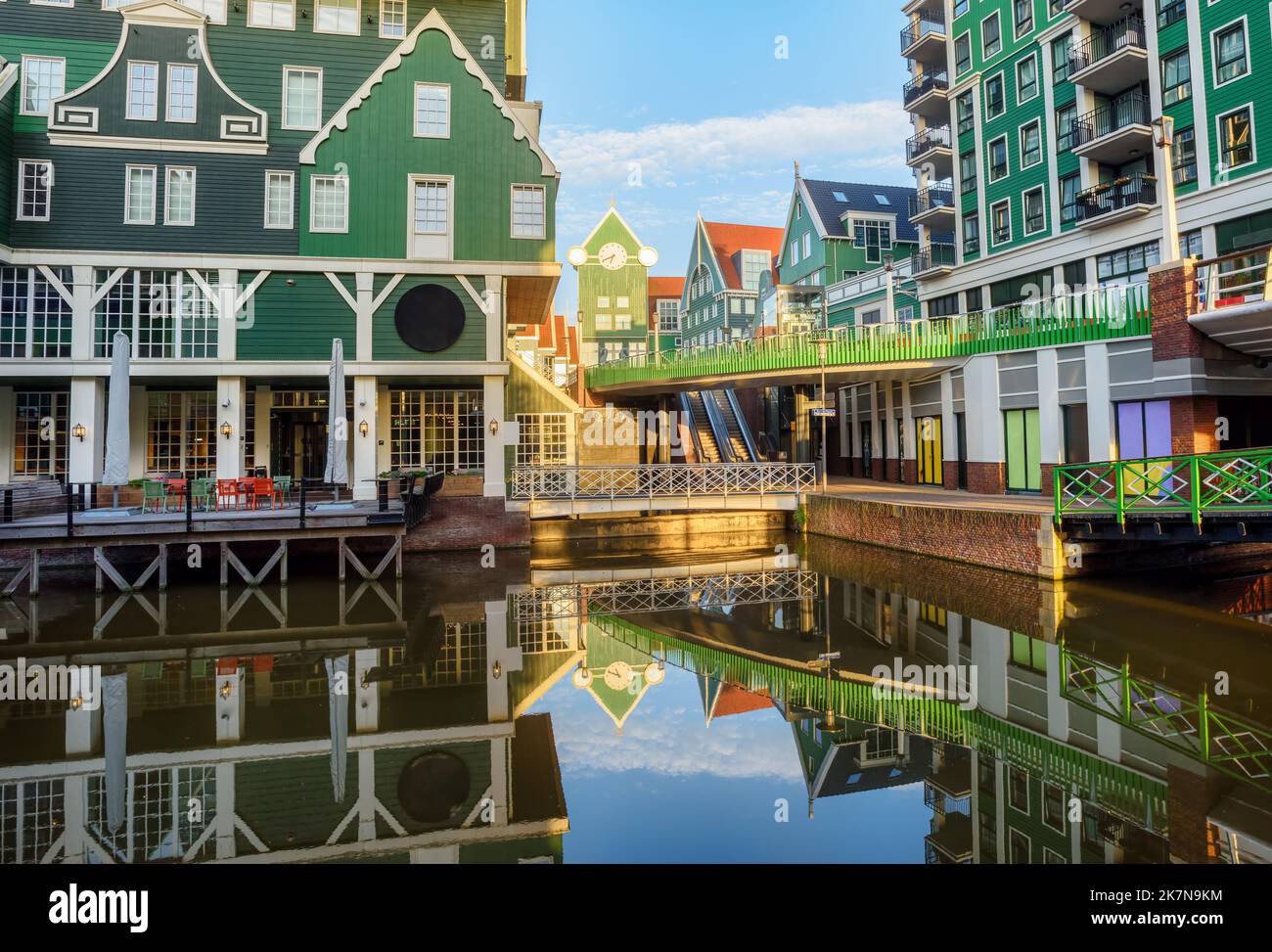 Zaandam city, famous for its traditional style modern architecture, is ...