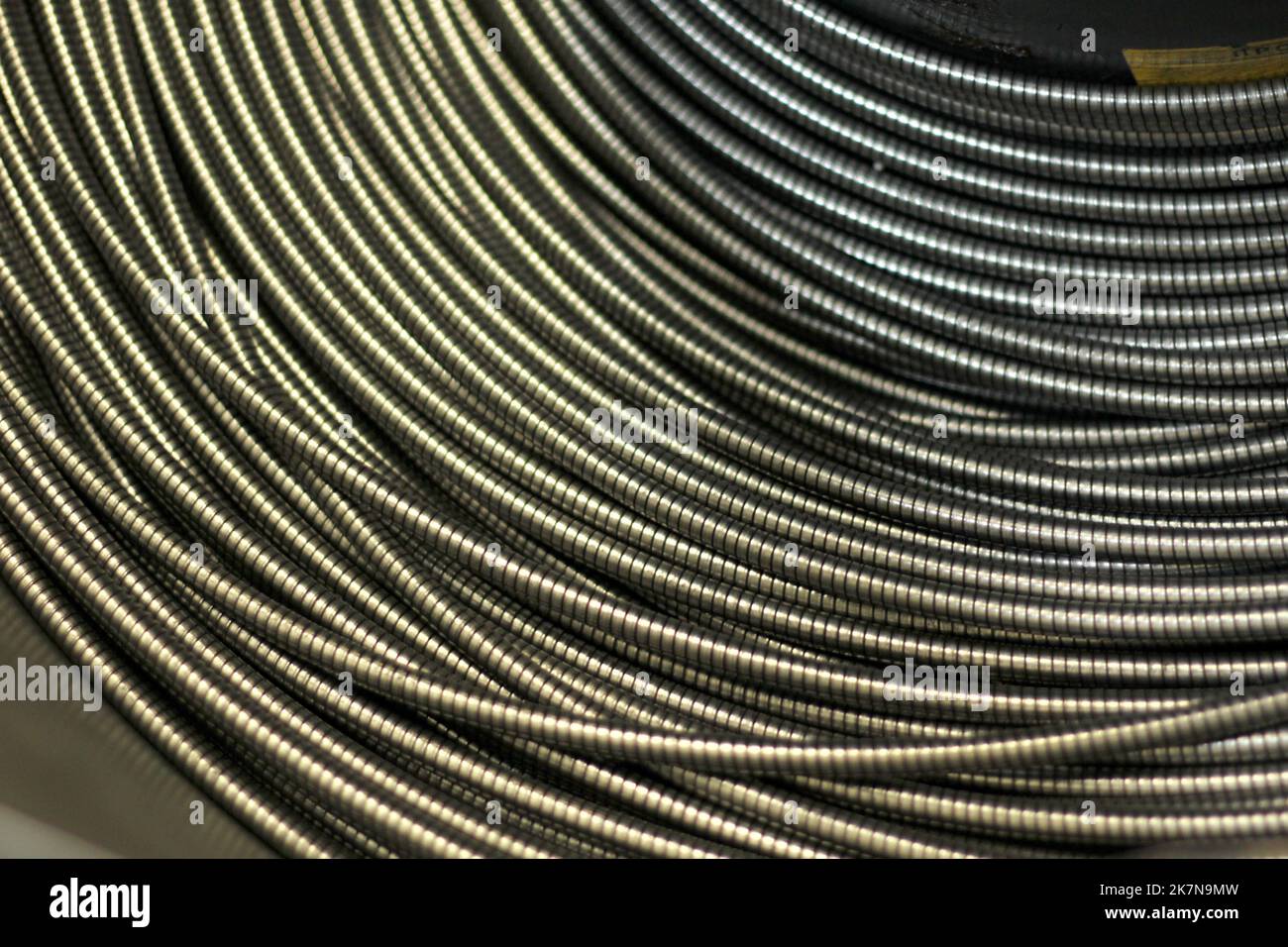 High resolution close up shot of metal cable sling for engineering ...