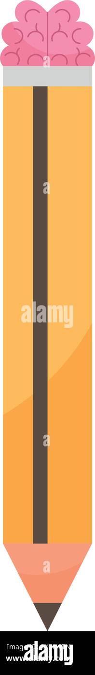 pencil with a brain Stock Vector Image & Art - Alamy