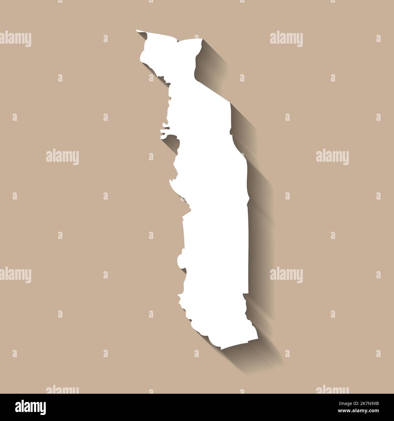 Togo Vector Country Map Silhouette Stock Vector Image And Art Alamy