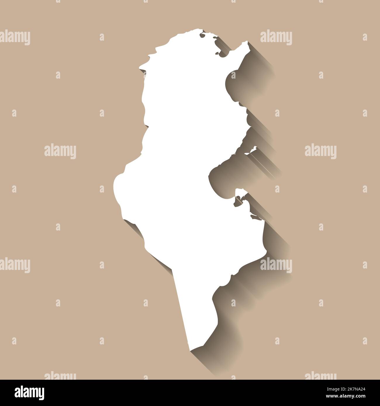 Tunisia vector country map silhouette Stock Vector Image & Art - Alamy