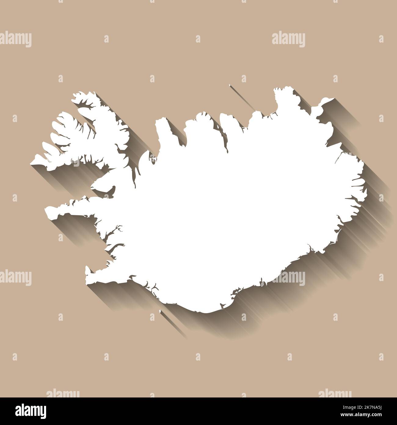 Iceland vector country map silhouette Stock Vector Image & Art - Alamy
