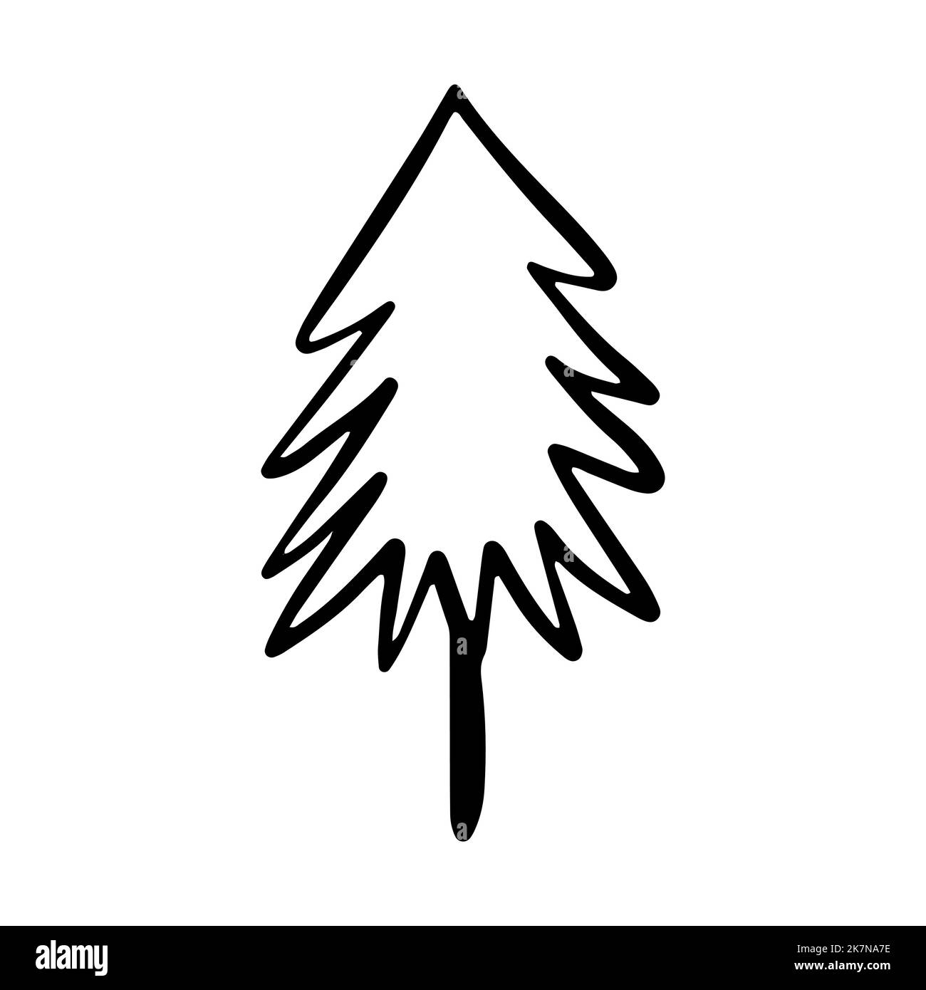 Vector Christmas tree outline icon Stock Vector Image & Art - Alamy