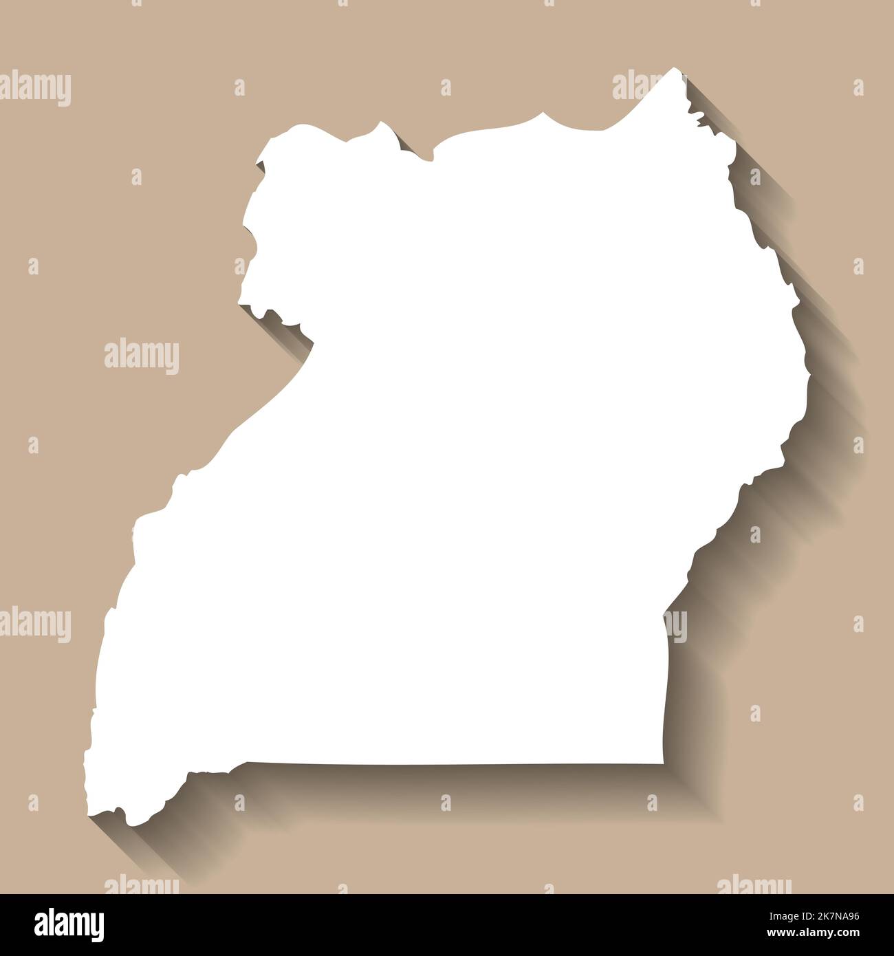 Uganda vector country map silhouette Stock Vector Image & Art - Alamy