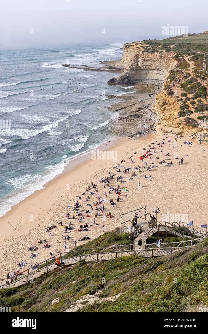 Praia de Ribeira d'Ilhas, Ericeira, Portugal Stock Photo - Alamy