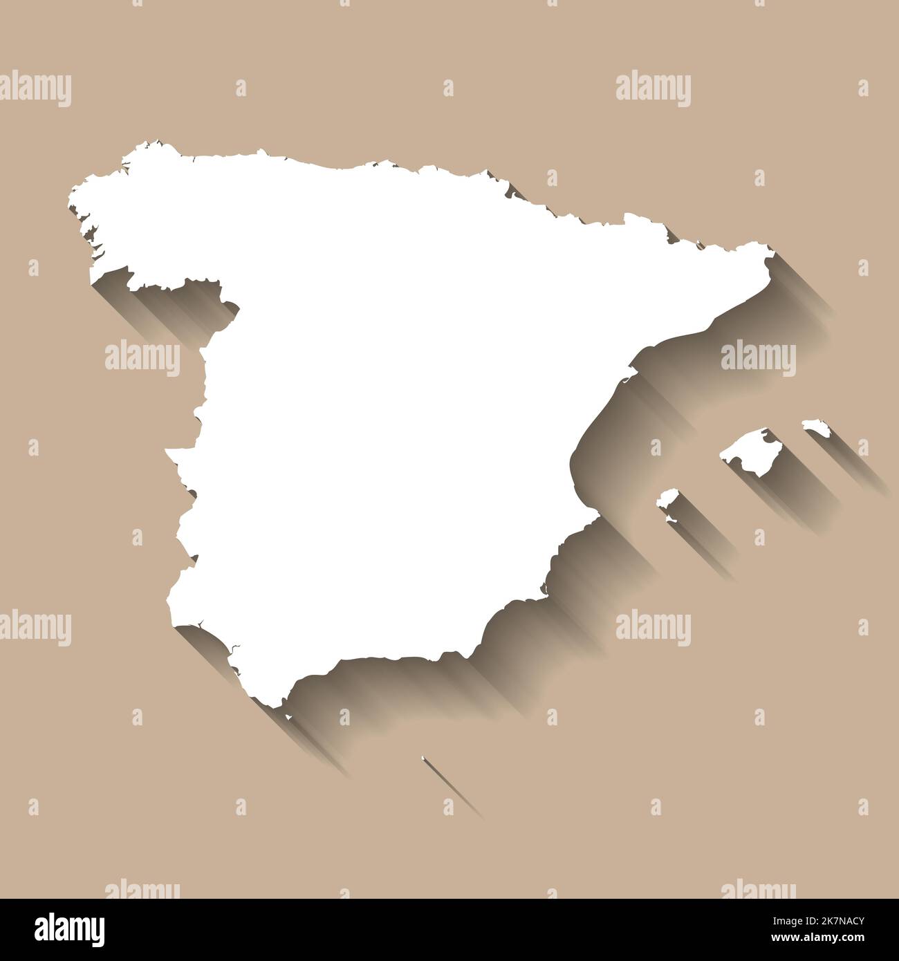 Spain vector country map silhouette Stock Vector Image & Art - Alamy