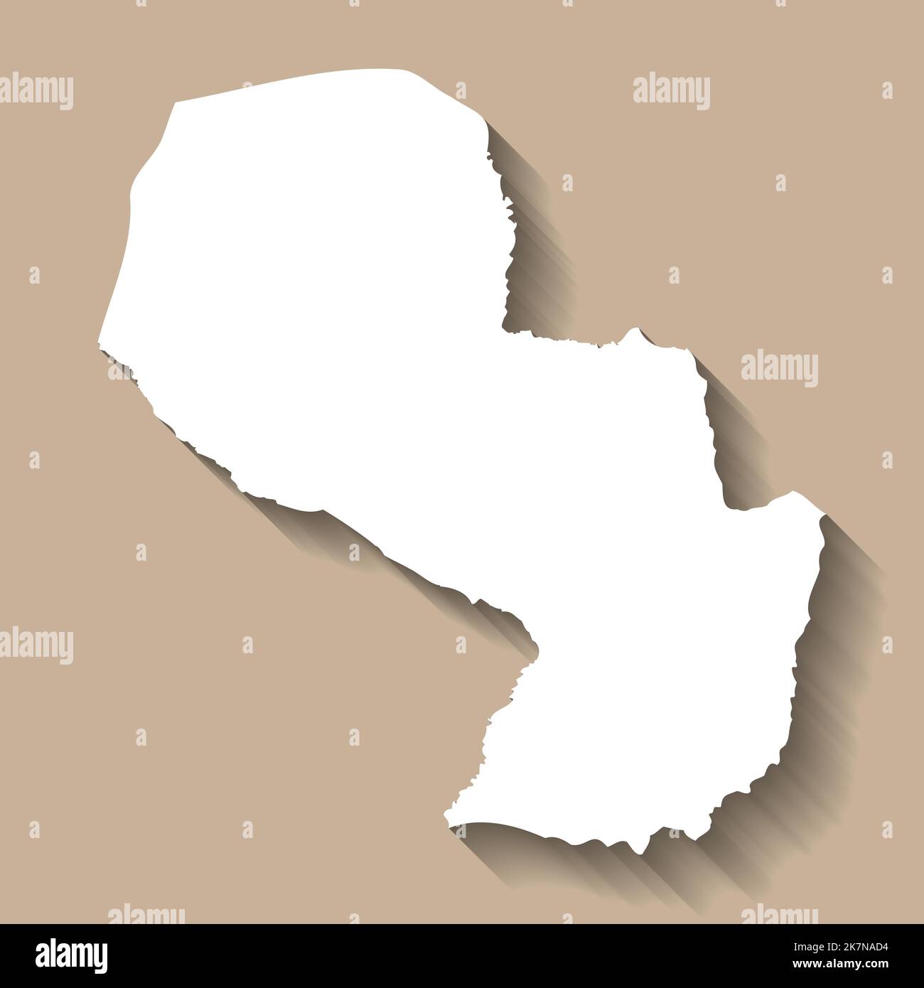 Paraguay vector country map silhouette Stock Vector Image & Art - Alamy