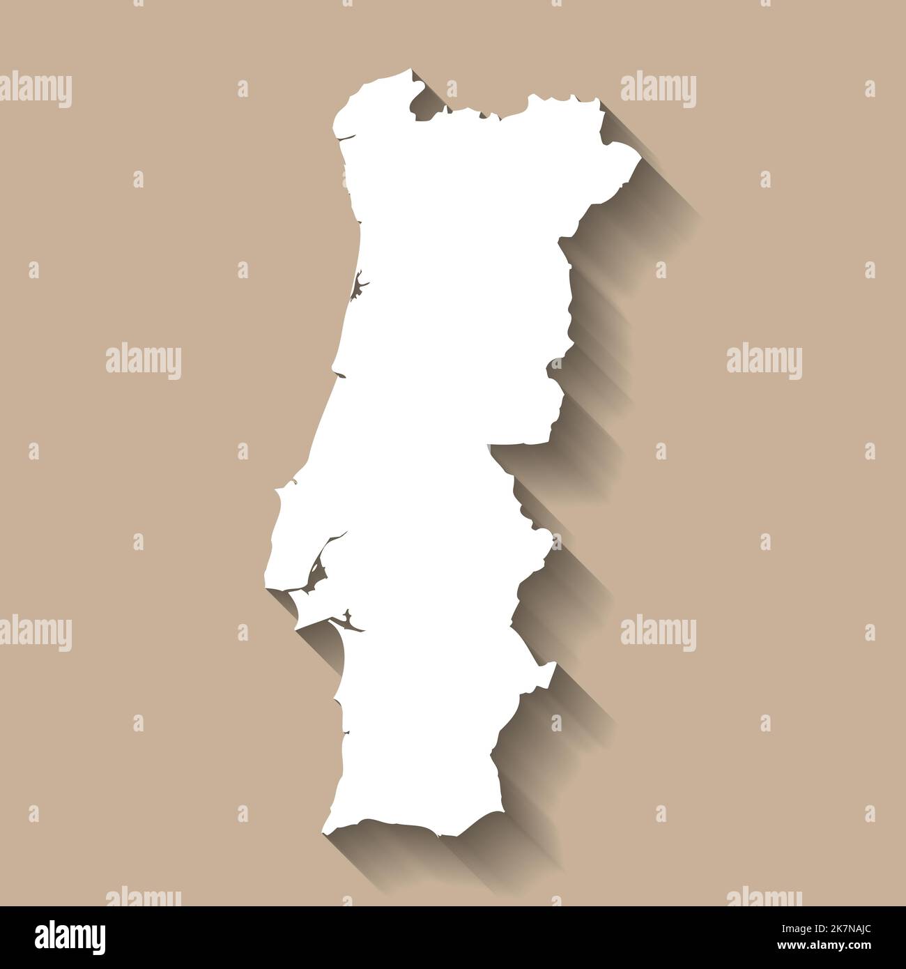 Portugal vector country map silhouette Stock Vector Image & Art - Alamy