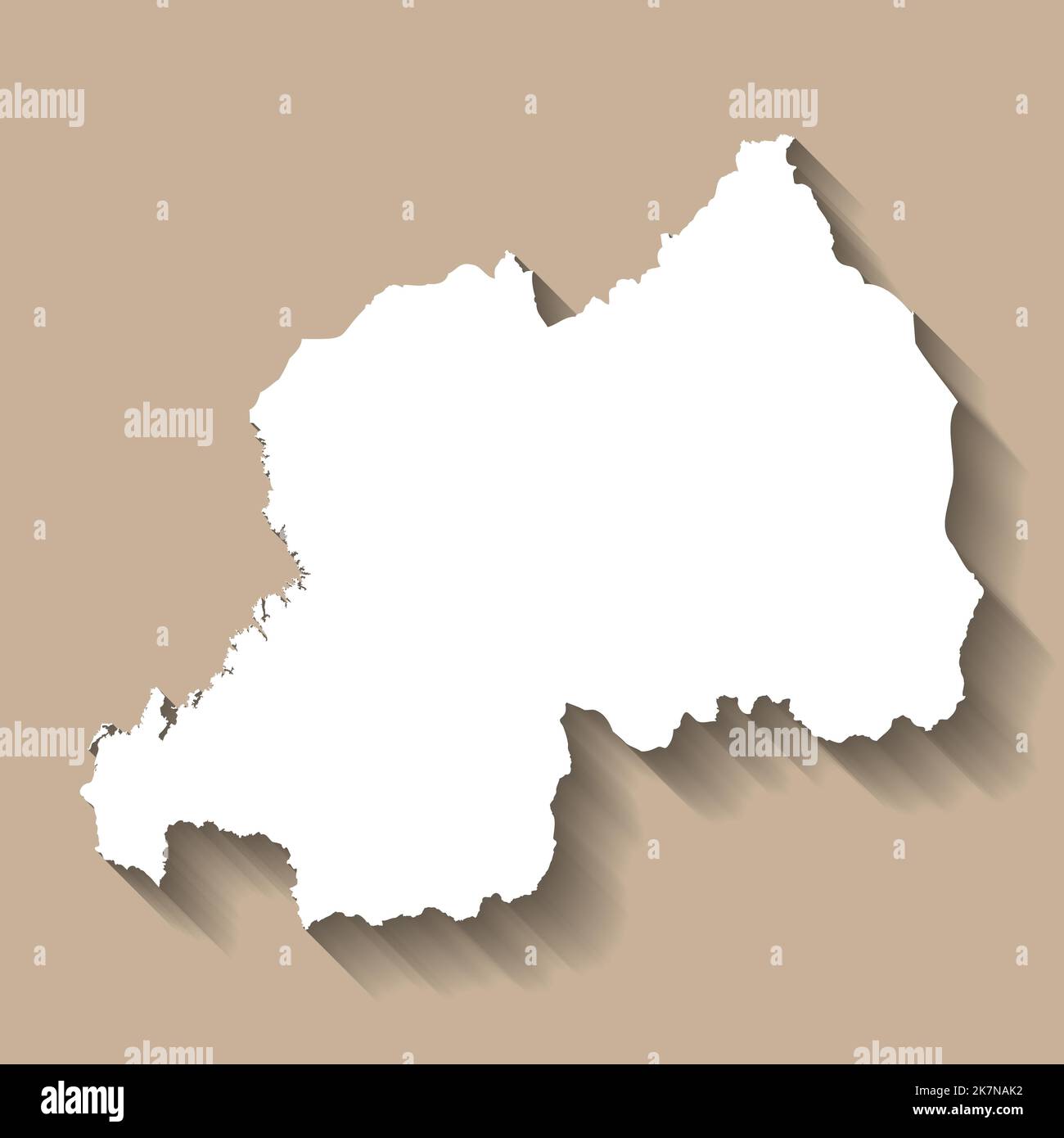 Rwanda vector country map silhouette Stock Vector Image & Art - Alamy