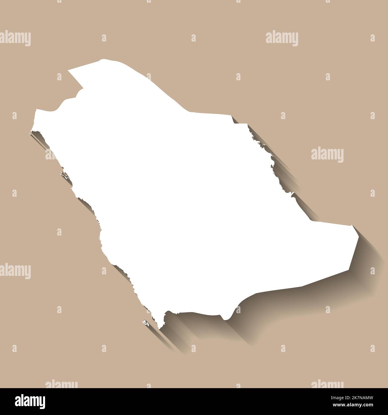 Saudi Arabia vector country map silhouette Stock Vector Image & Art - Alamy