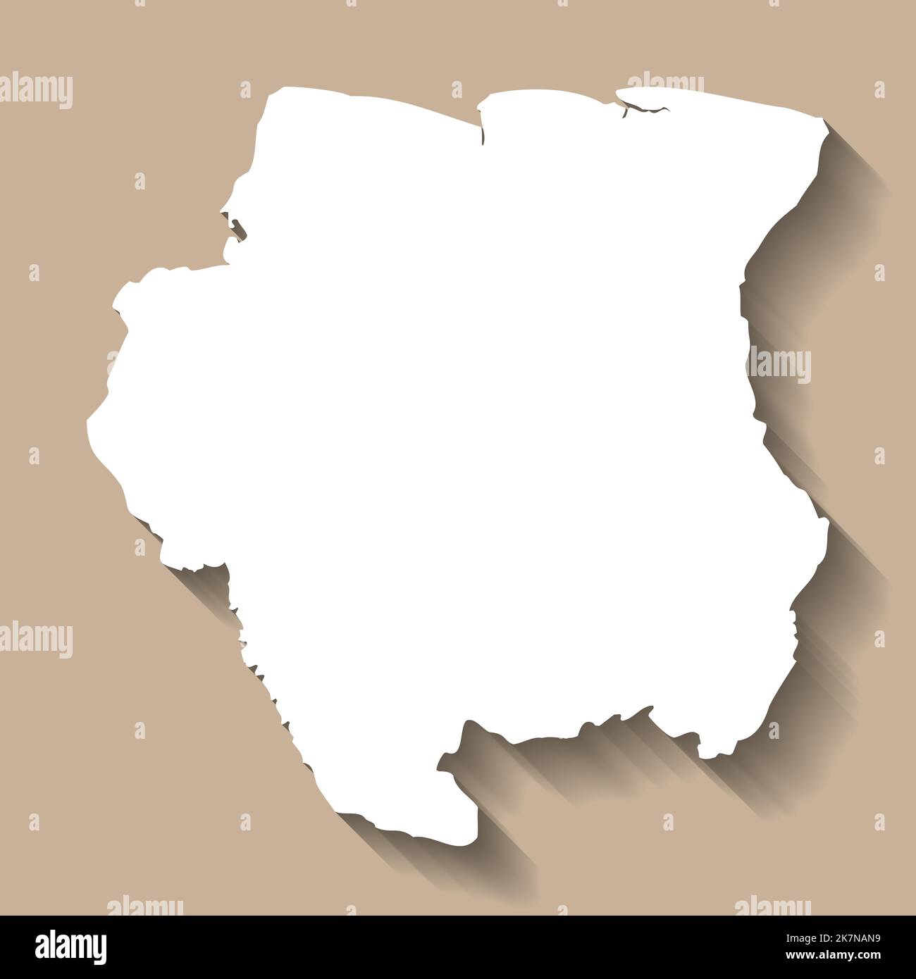 Suriname vector country map silhouette Stock Vector Image & Art - Alamy