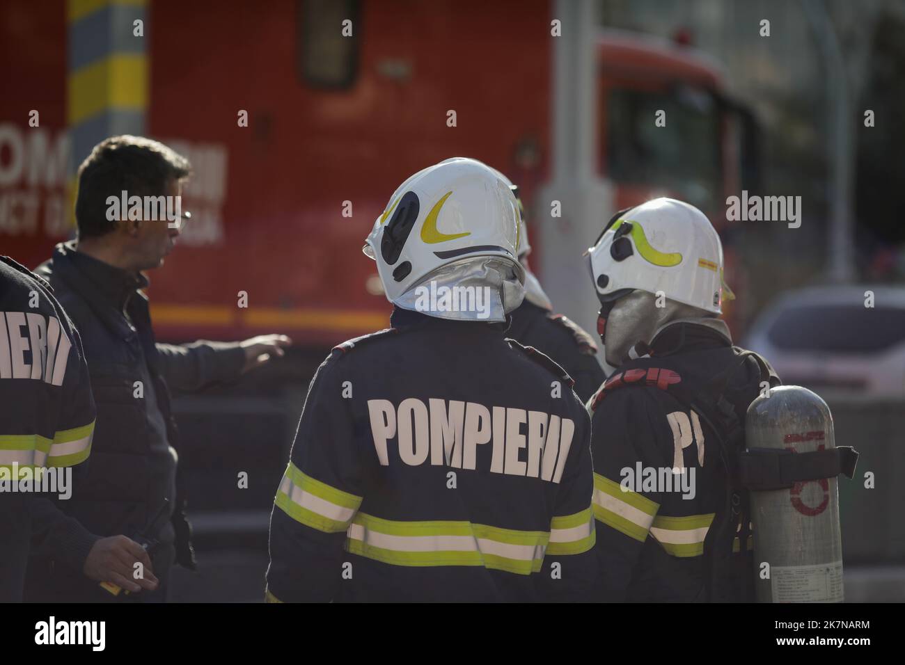 Bucharest, Romania - October 18, 2022: Romanian firefighters (pompieri ...