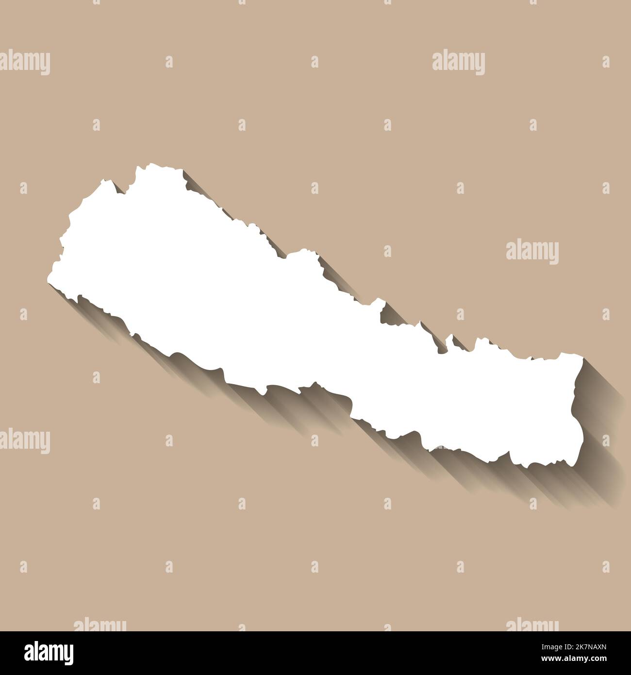 Nepal vector country map silhouette Stock Vector Image & Art - Alamy
