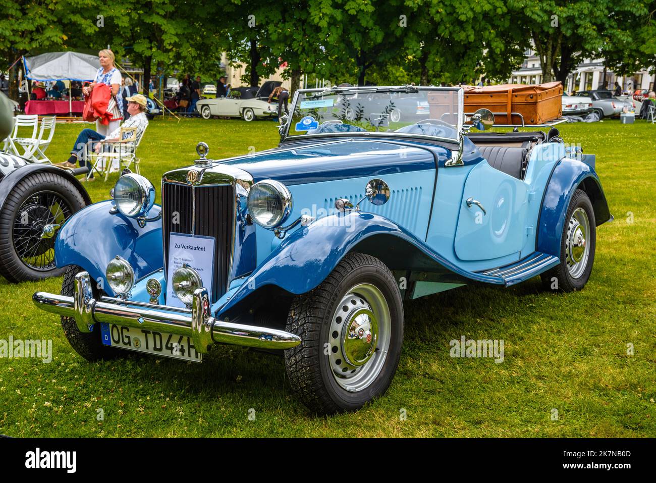 BADEN BADEN, GERMANY - JULY 2019: blue MORRIS MG T-TYPE TA TB TC MIDGET ...