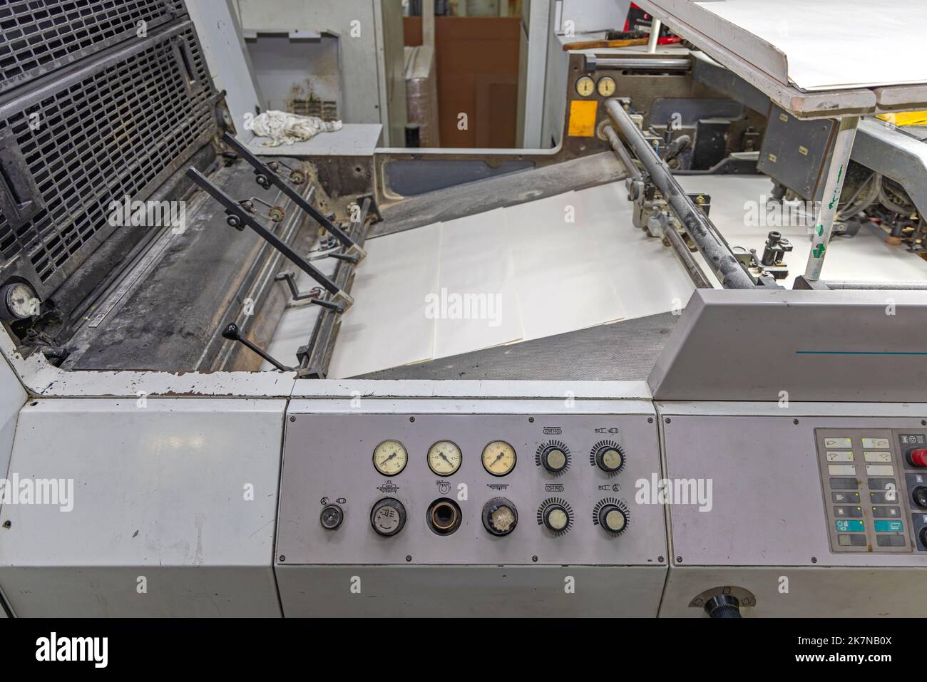 Sheet Paper Flow Offset Printing Machine Production Process Stock Photo ...