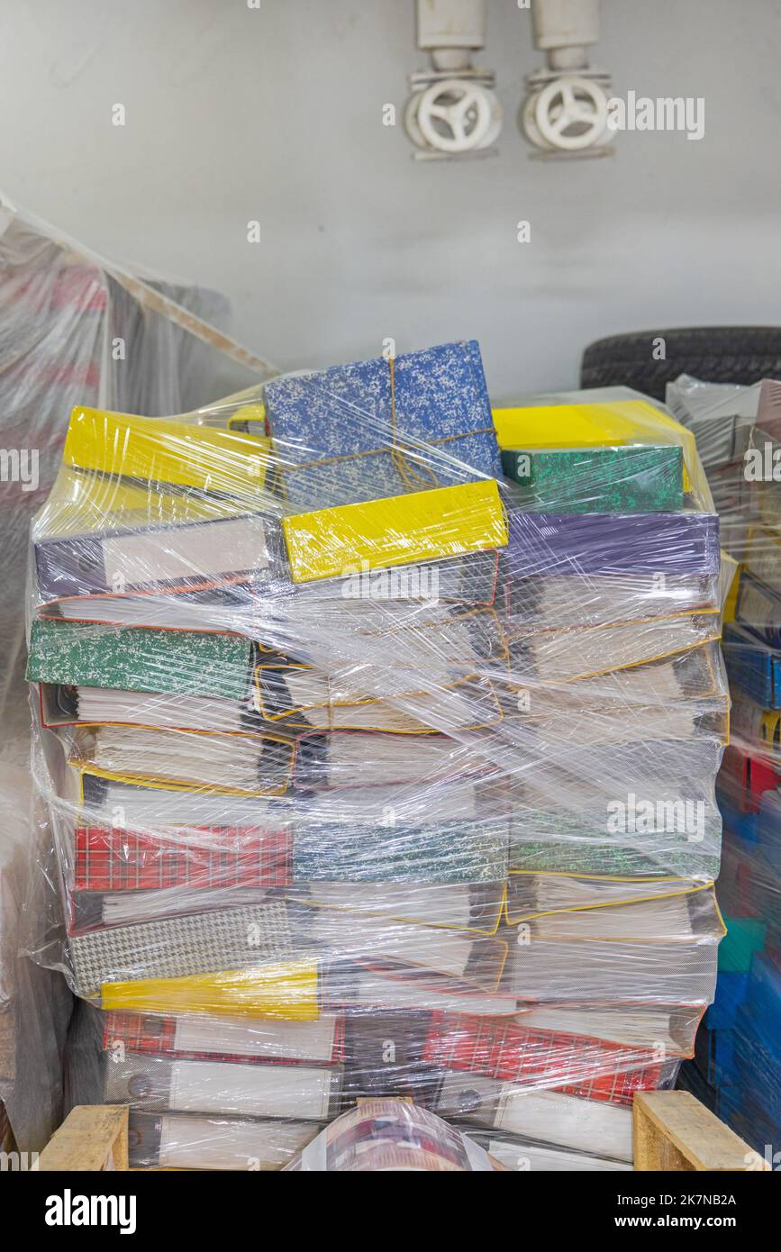 Pallet of Register Document Archive Folders in Shrink Wrap Foil Storage ...