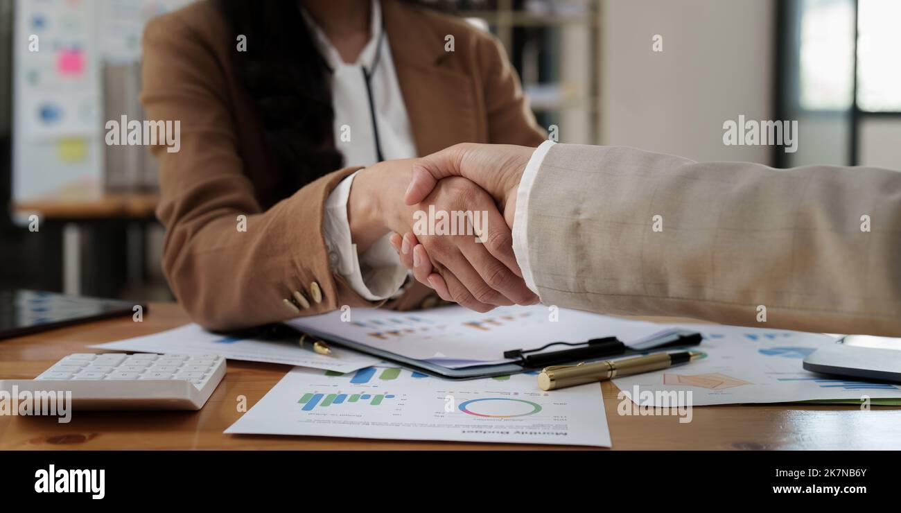 Fund business team has made a successful investment. business people ...