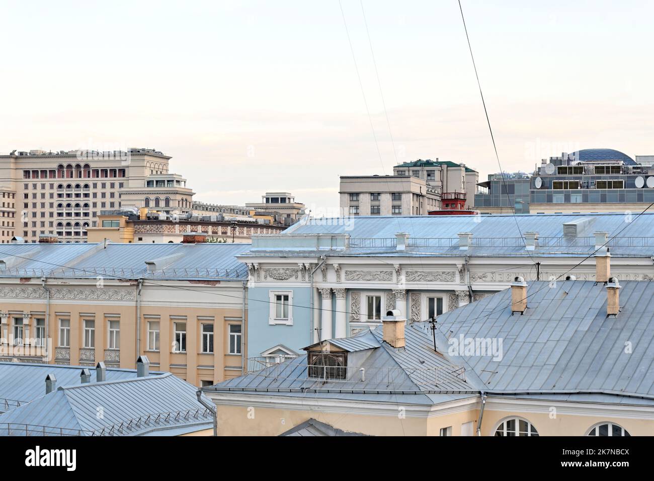 Gray roofs of city houses top view Stock Photo - Alamy