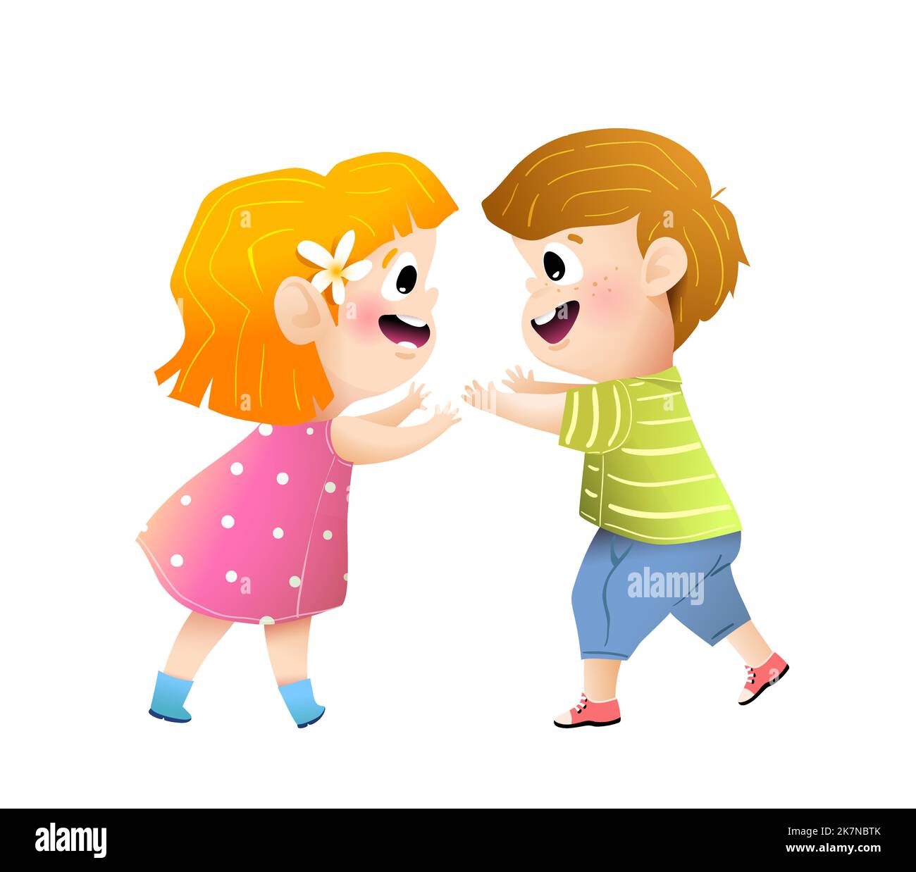 Children hugging illustration hi-res stock photography and images - Alamy