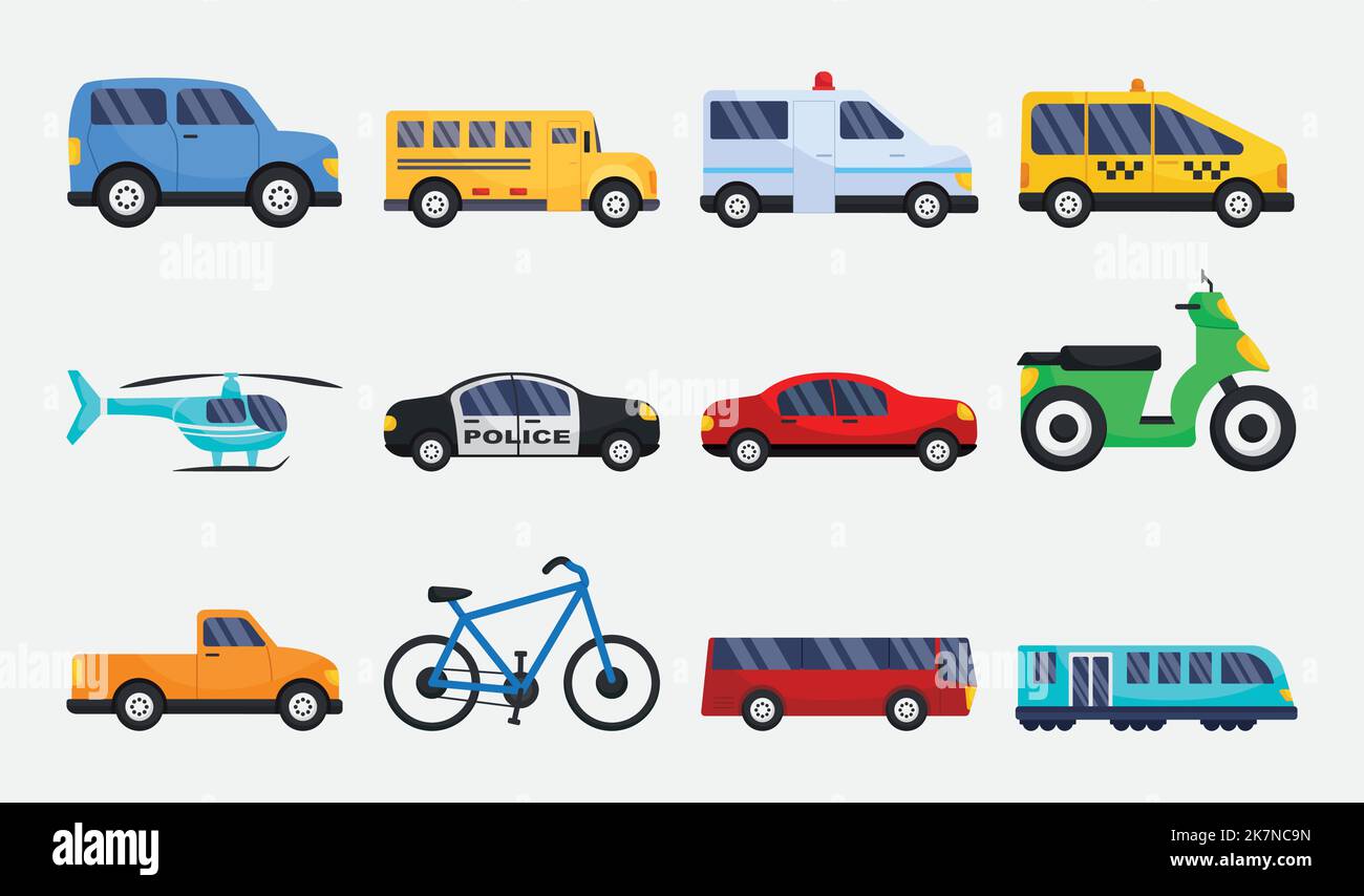transport vehicles icon set Stock Vector Image & Art - Alamy