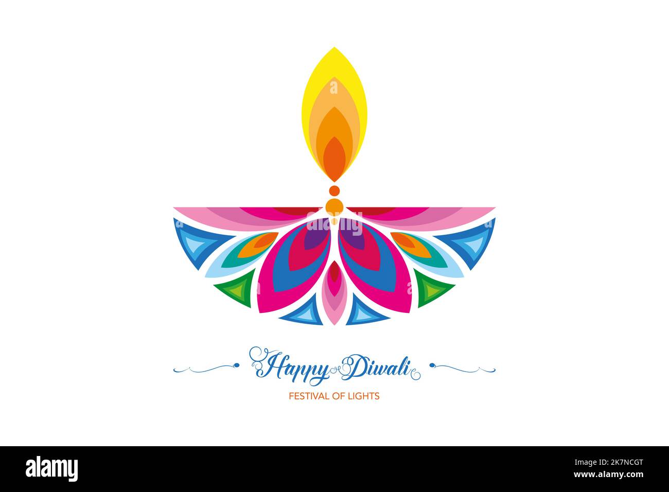 Happy Diwali Festival of Lights India Celebration colorful logo ...