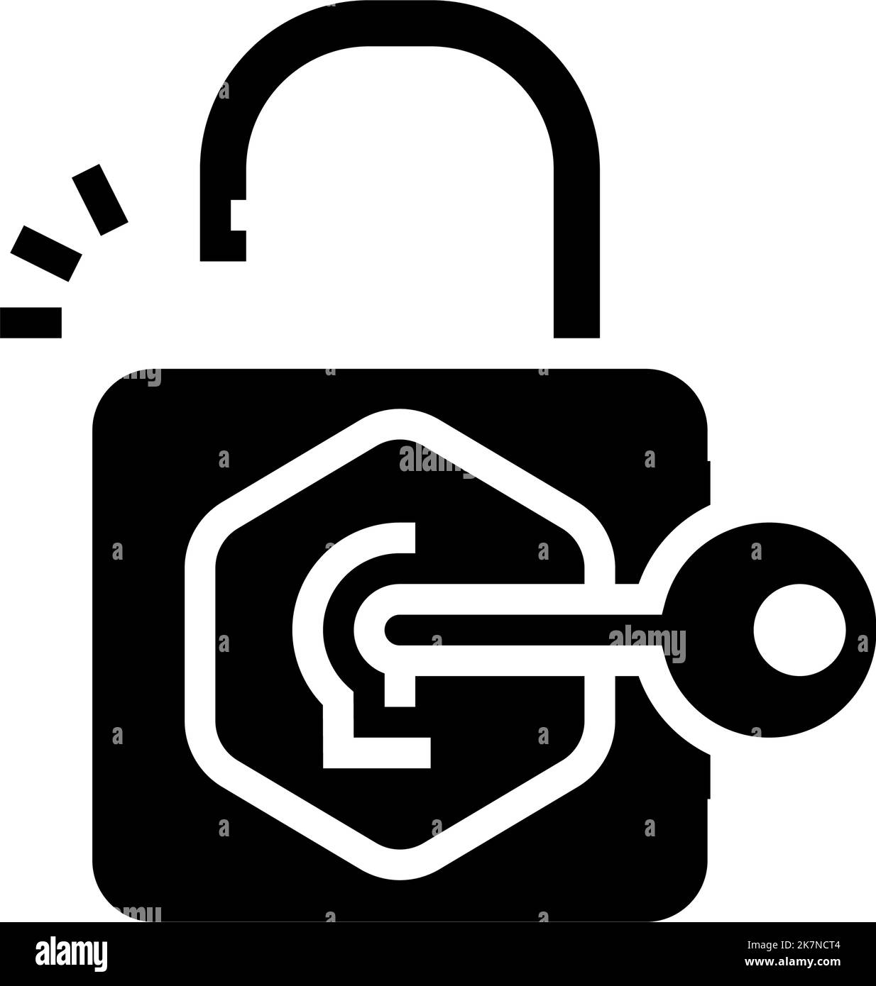 unlock padlock glyph icon vector illustration Stock Vector Image & Art ...